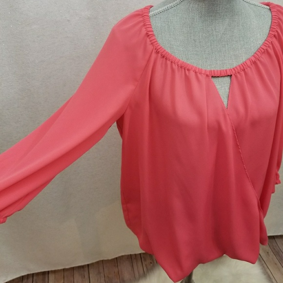 INC International Concepts | Tops | Nwt Inc Coral Keyhole Faux Wrap ...